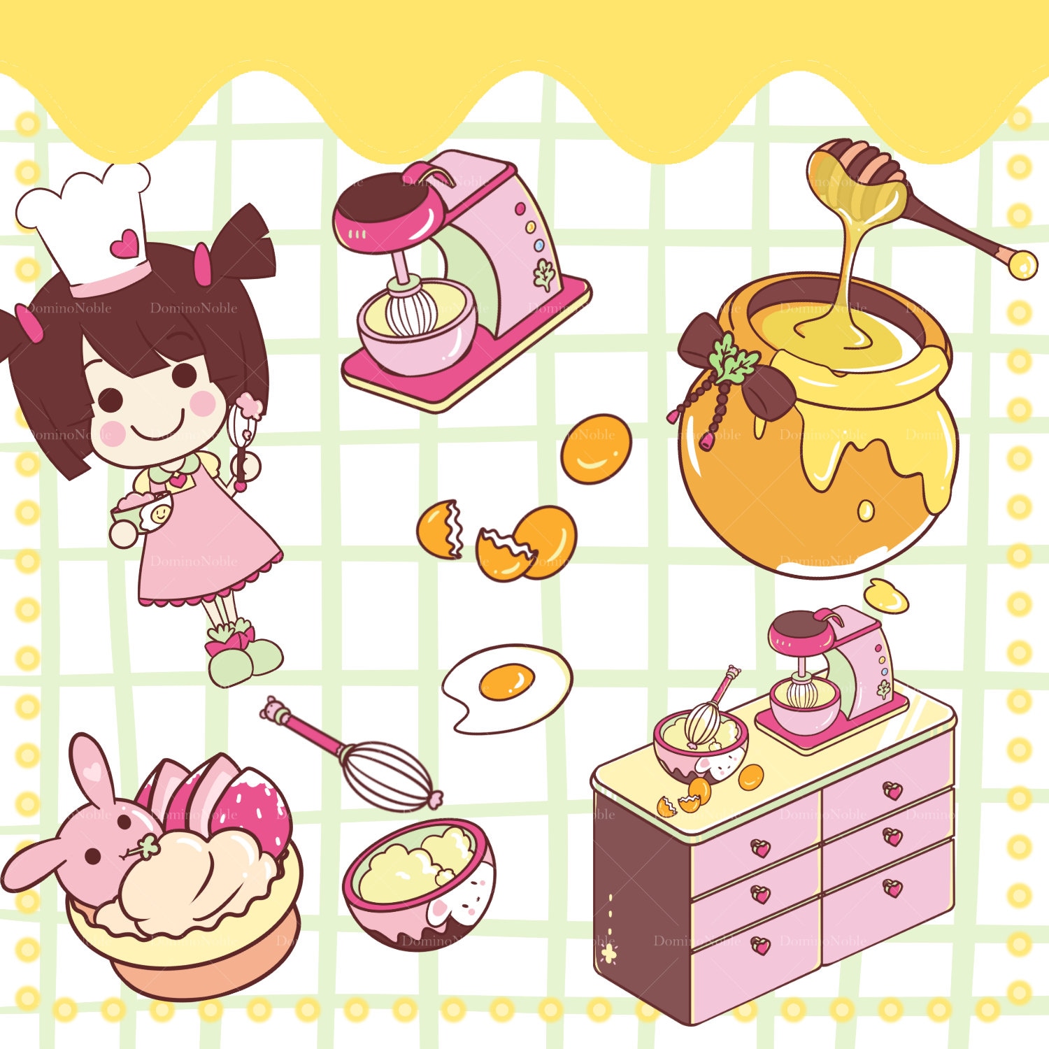 Cute Bakery Shop Stickers for Digital Stickers/ Hand Draw/ Cartoon ...