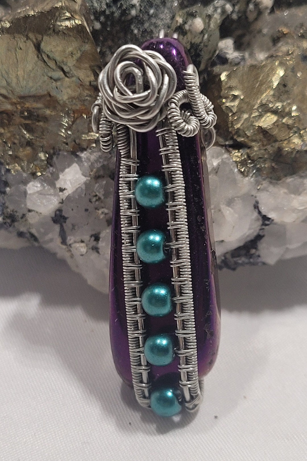 Deep Purple Stone Pendant - Etsy