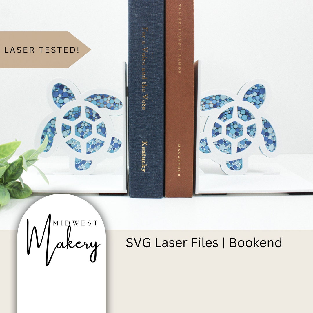 Sea Turtle Bookend Svg File, Laser Ready Cut, Glowforge File, Sea ...