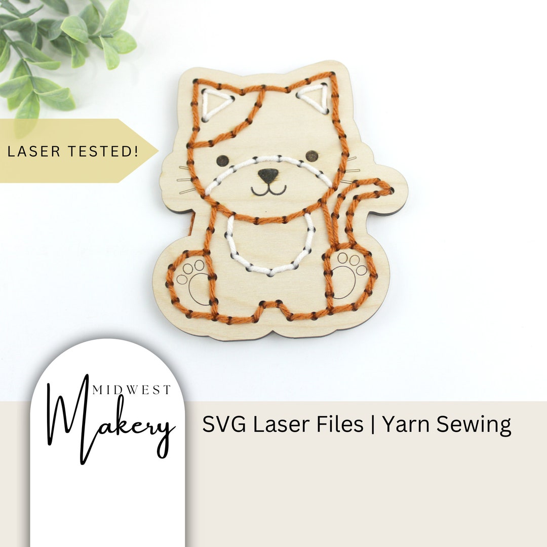 Cat SVG File for Laser Cutting, Svg File for Glowforge, Kids Sewing ...