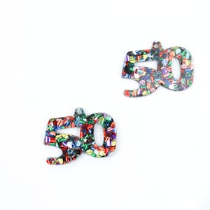 50 Year Earring Blanks, Birthday Number Acrylic Earring Blanks ...