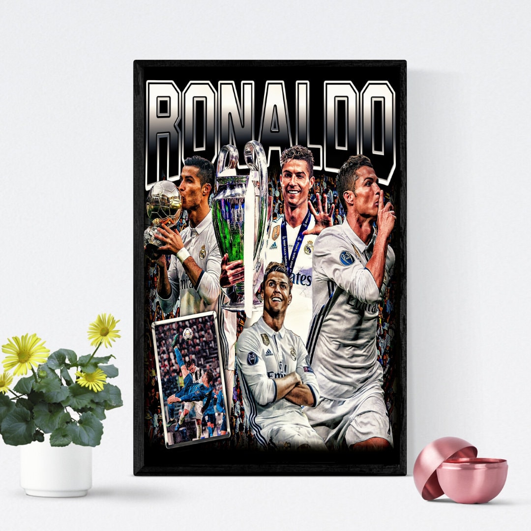 Cristiano Ronaldo, Retro Soccer Prints, Vintage Sport Wall Art ...