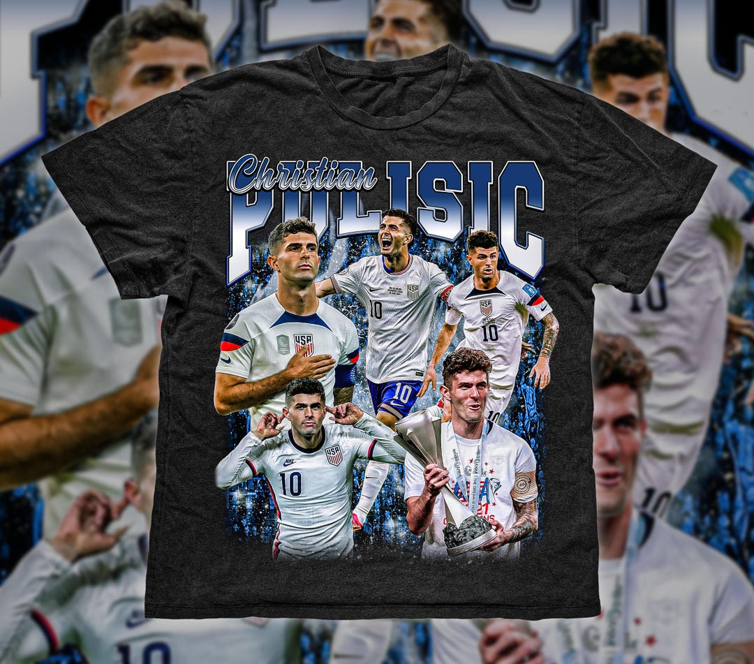 Christian Pulisic Bootleg Retro Vintage 90s Graphic T-shirt, USA, USMNT ...