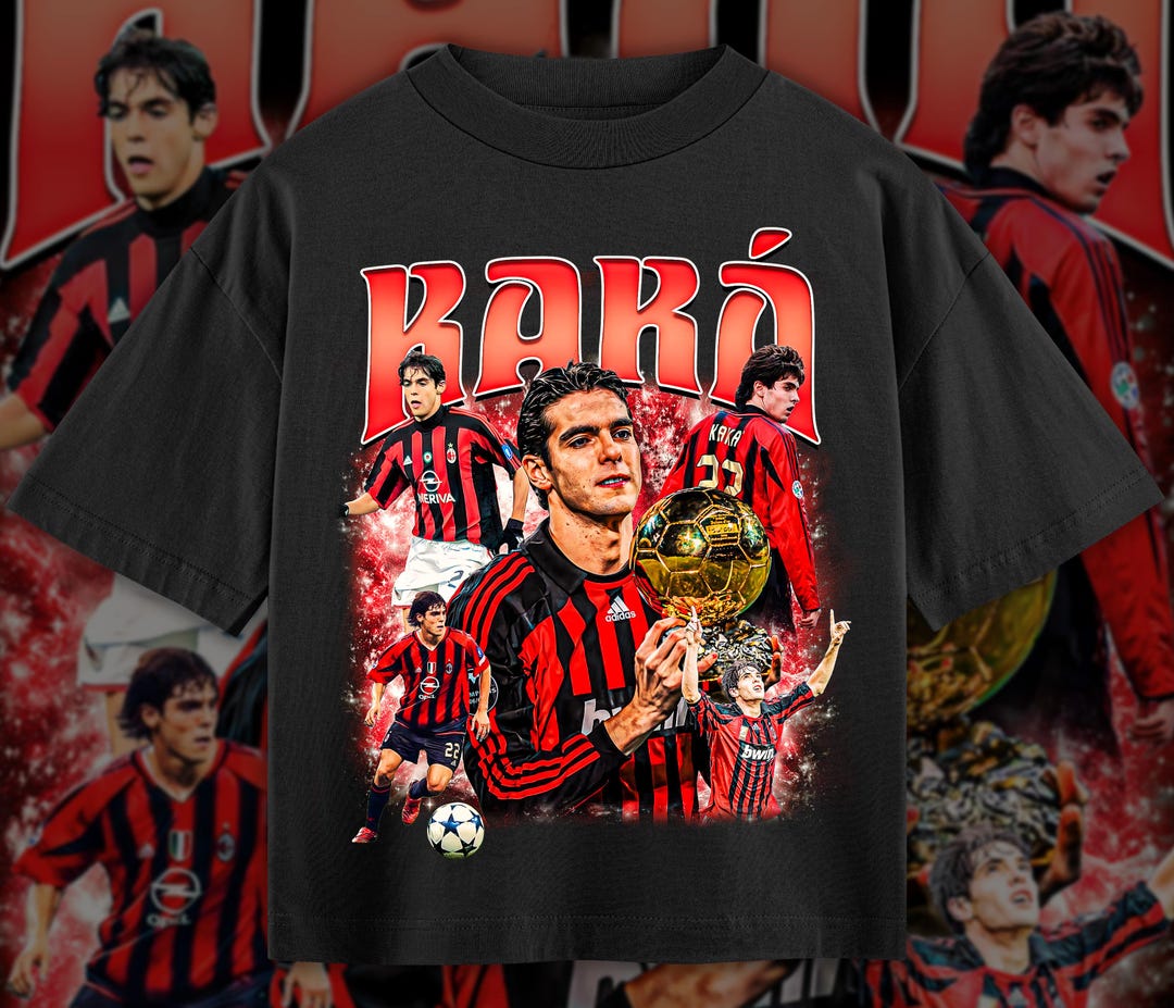 Kaka Bootleg Retro Vintage 90s Graphic T-shirt, AC Milan Shirt, Soccer ...