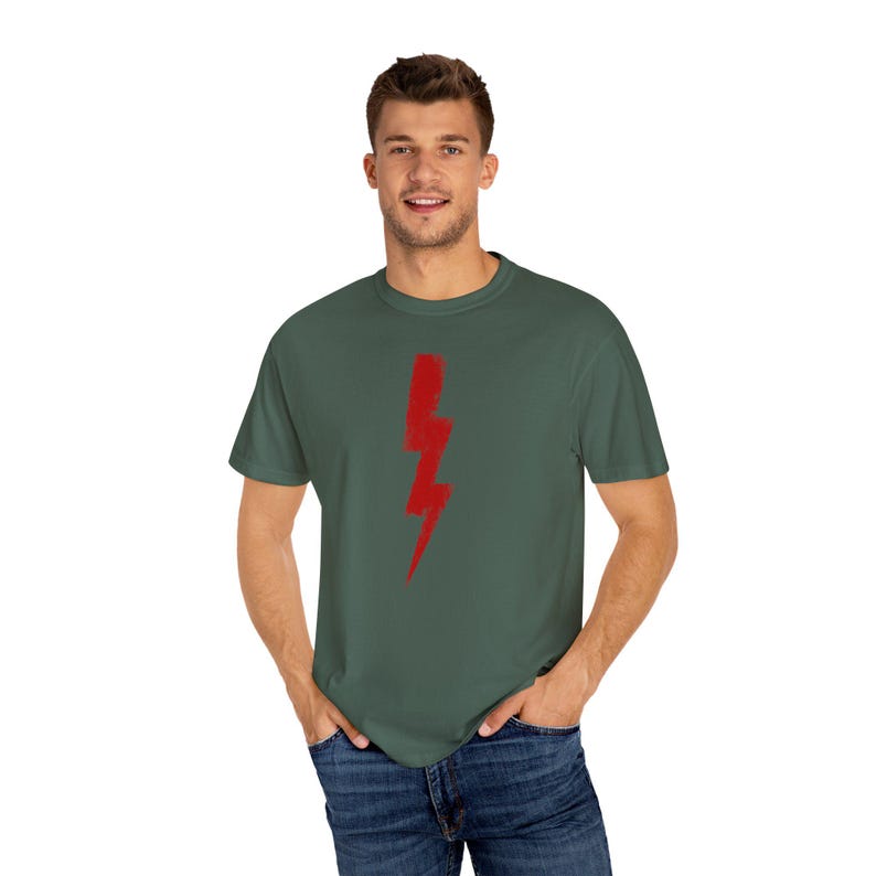 Lightning Bolt T-shirt (blue Spruce) | Graphic Tee | Statement T-shirt ...