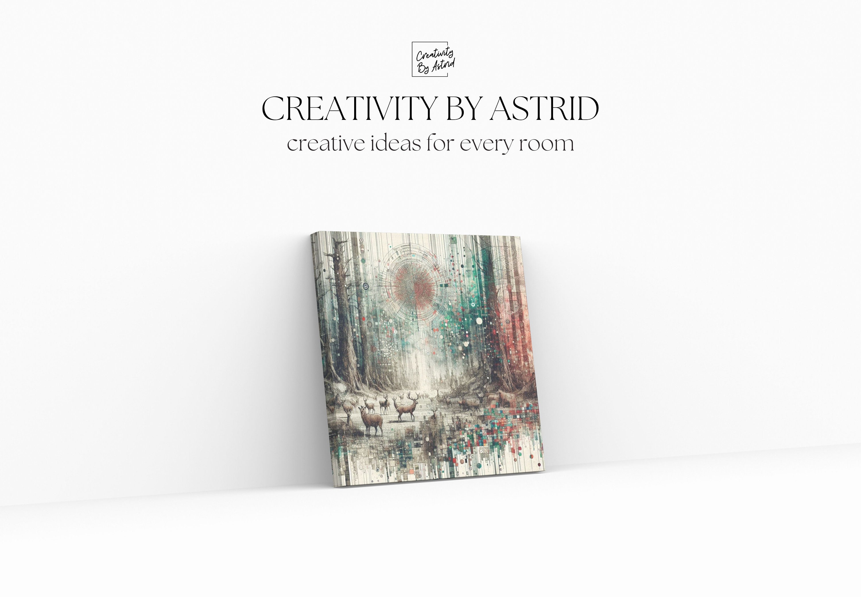 Natures Interface Canvas Print Nature Wall Arts Forest Deer Interface ...