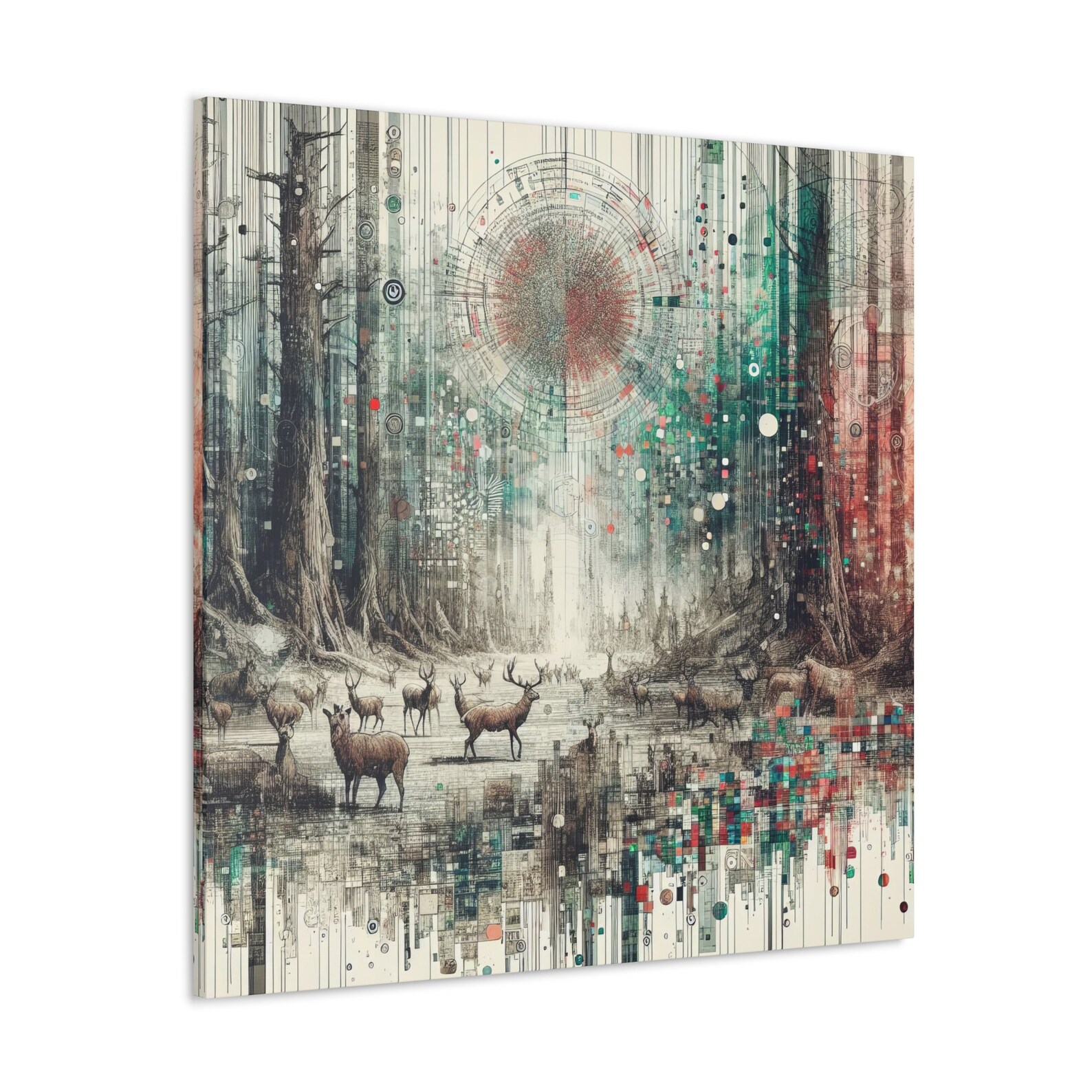 Natures Interface Canvas Print Nature Wall Arts Forest Deer Interface ...