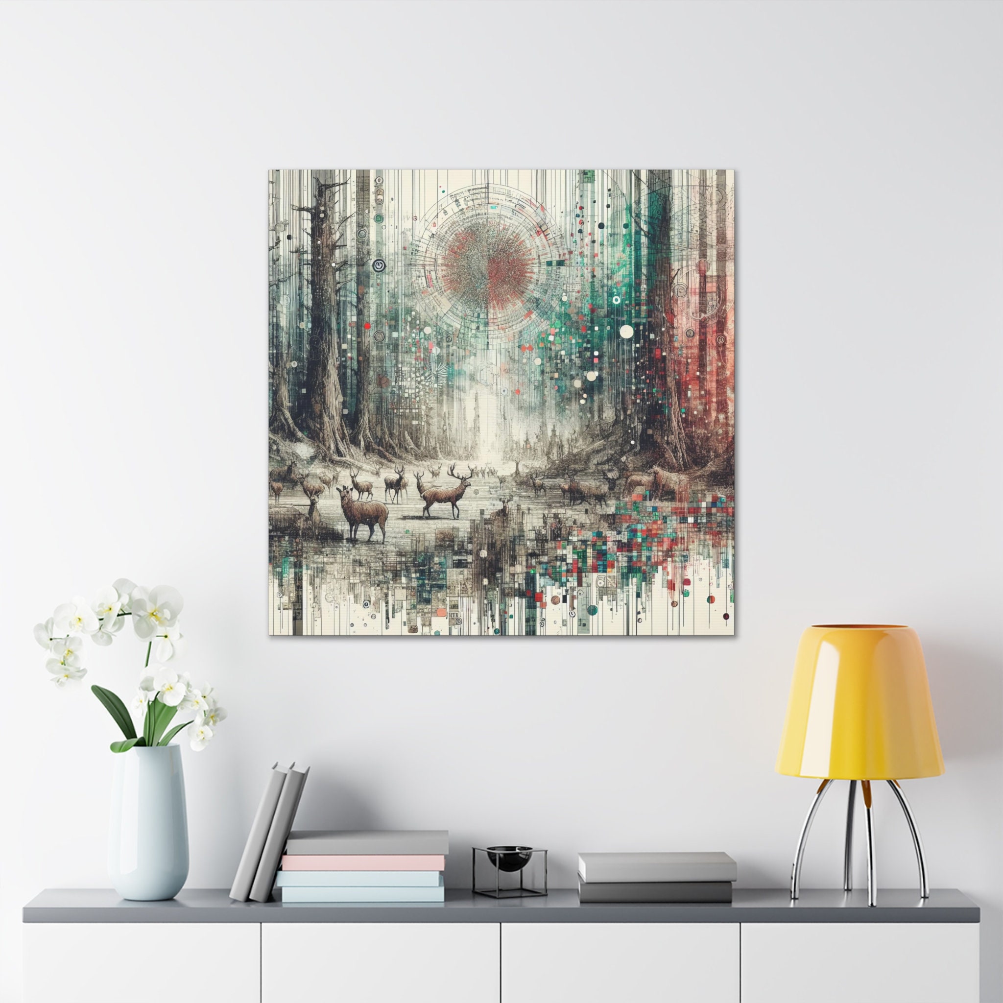 Natures Interface Canvas Print Nature Wall Arts Forest Deer Interface ...