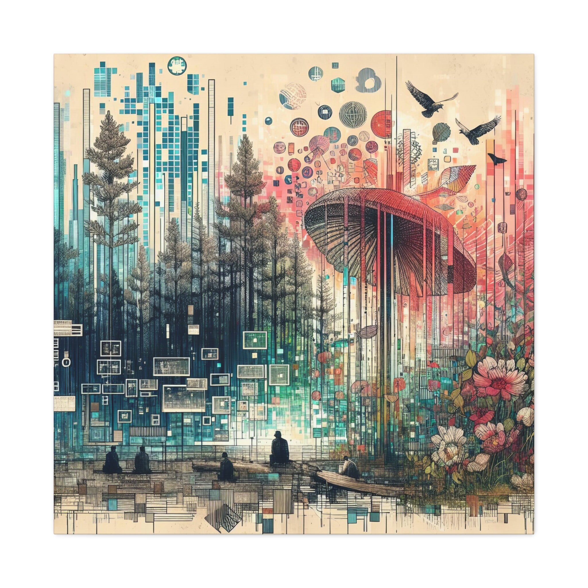 Harmony of Nature and Urbanization Canvas Art Print Nature and City Art ...