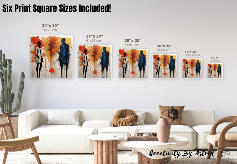 Square Wall Art Abstract Art Art Print Color Painting Home Decor ...