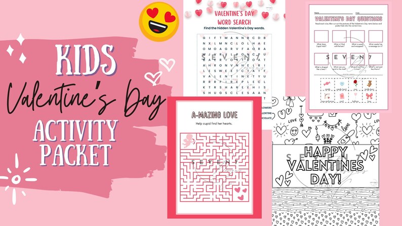 Kids Valentine's Day Activity Packet! - Etsy
