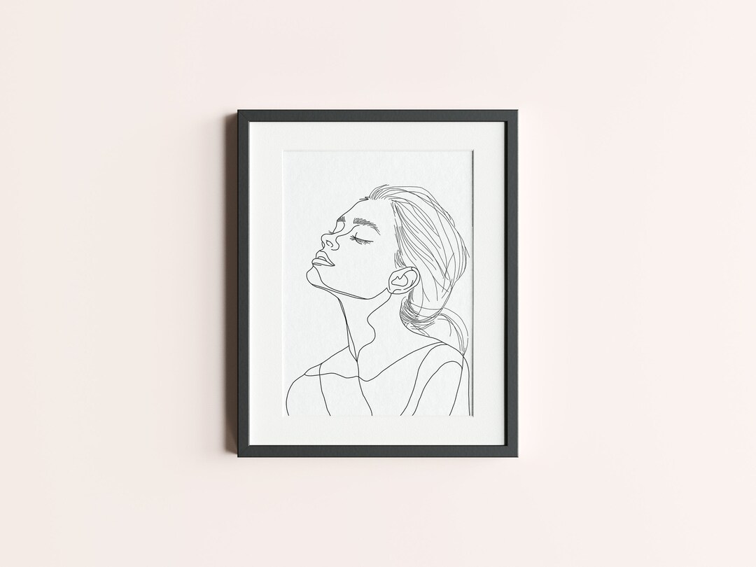 Continuous Line Art Female Form & Scribble Abstract Embrace - Etsy