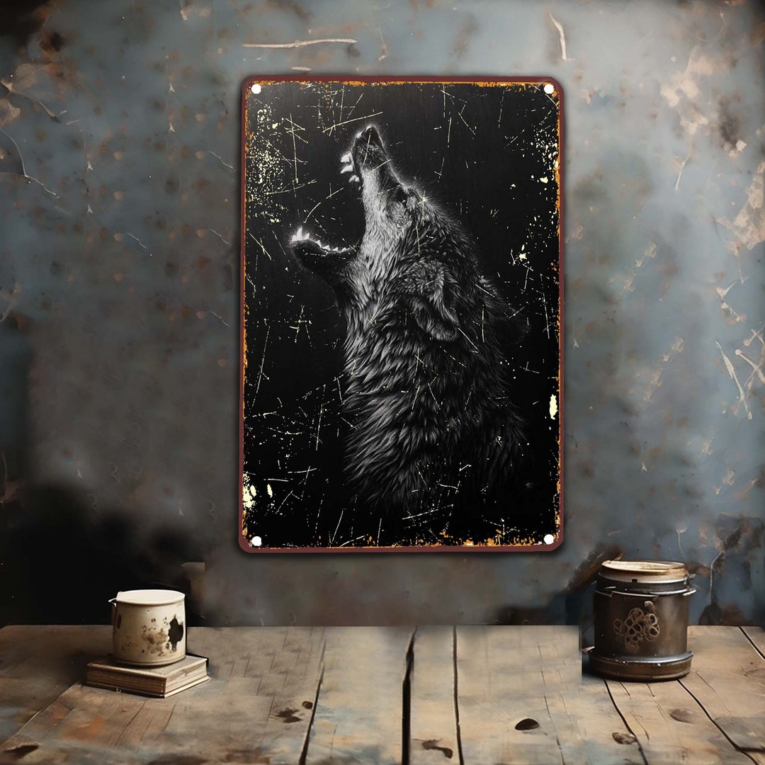 Personalized Name Wild Wolf Metal Sign Vintage Sign Garden Farm Metal ...