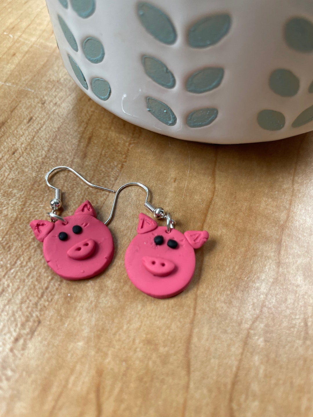 Pig Earrings, Pig Clip Ons, Polymer Clay Earrings, Farm Animal Earrings ...