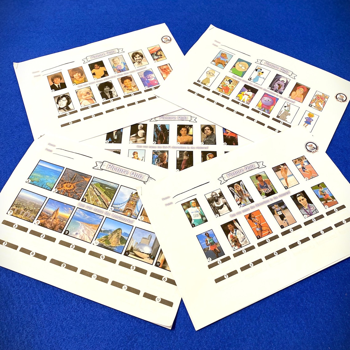 Cartoon Characters Picture Quiz & Answers (printable) Sheet 1 - Etsy