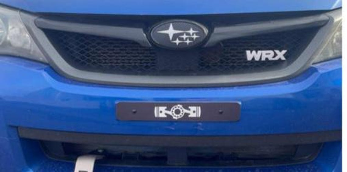 License Plate Delete for Subie WRX STI Boxer Piston Push to the Limit ...