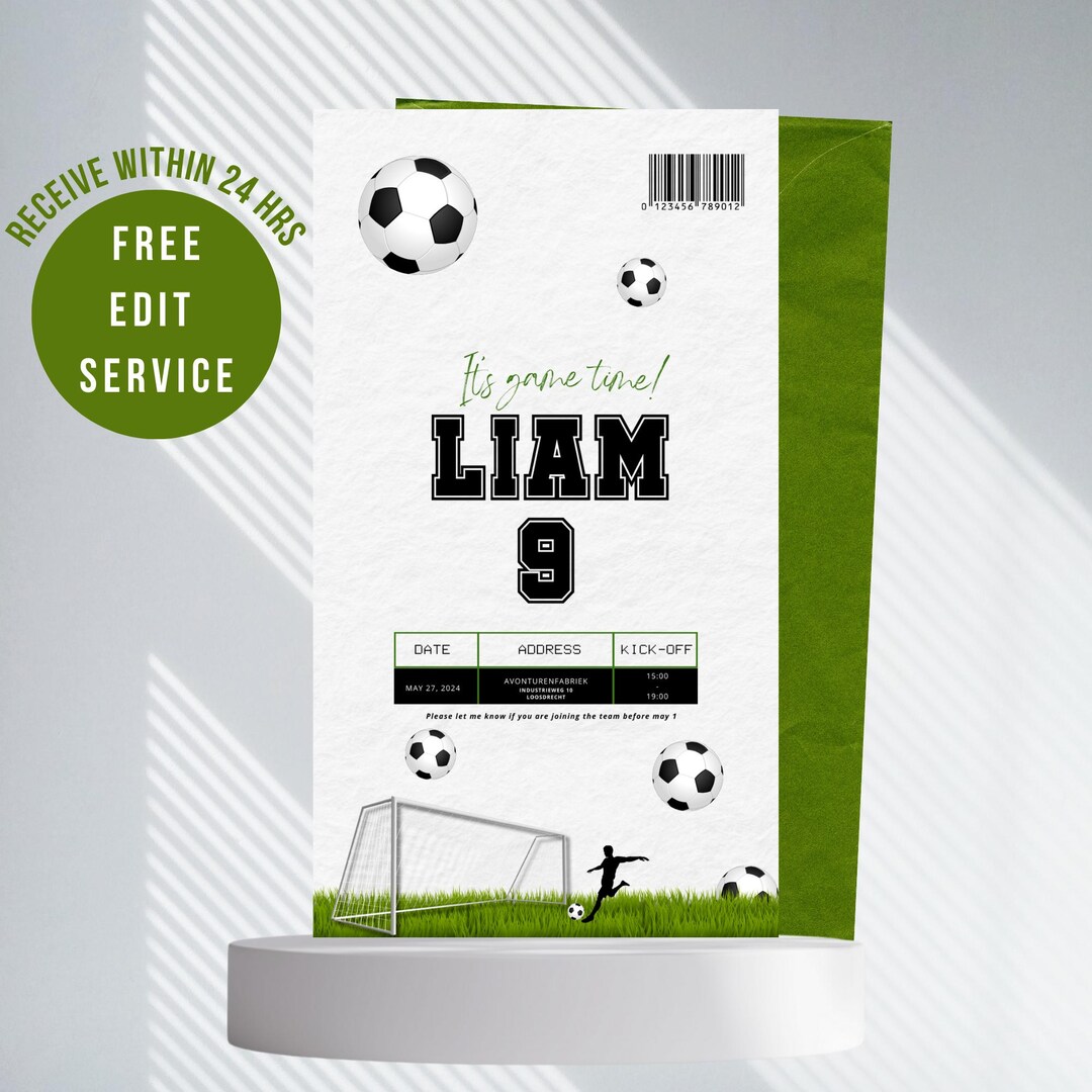 Editable Football Theme Invitation, Football Party Boy, Football ...