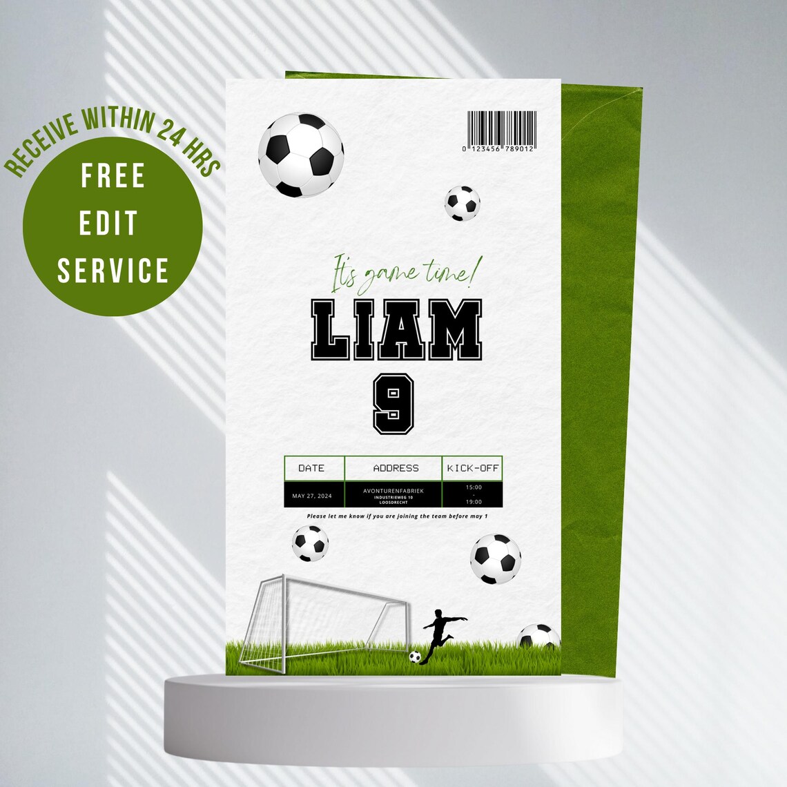Editable Football Theme Invitation, Football Party Boy, Football ...