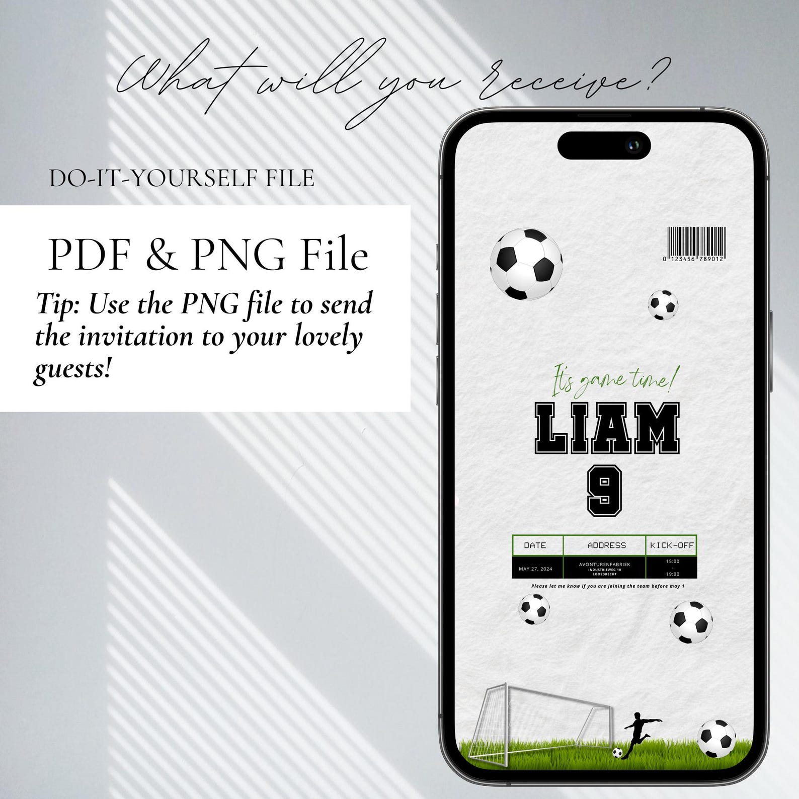 Editable Football Theme Invitation, Football Party Boy, Football ...