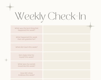 Printable Weekly Check In - Etsy