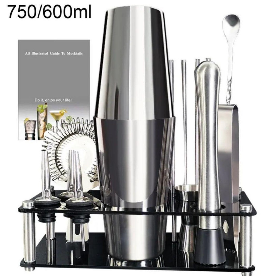 22pcs 750ml 600ml Boston Cocktail Shaker Bar Tools Wine Mixer Set ...