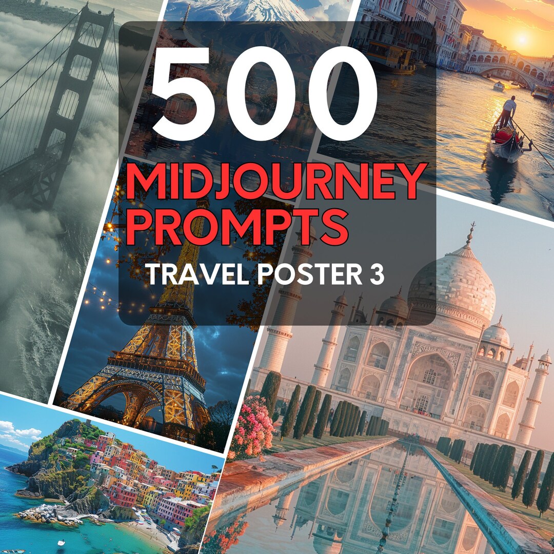 500 Travel Poster Illustrations: AI Generated Midjourney Prompts Guide ...