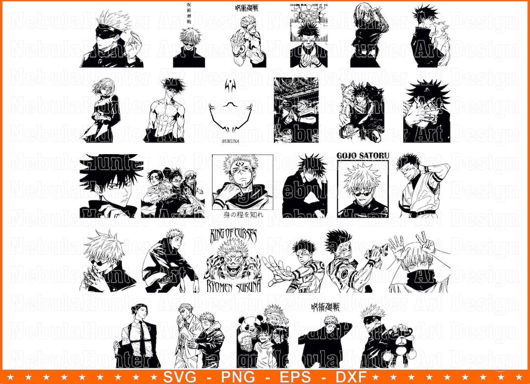 Descarga instantánea... Jujutsu Kaisen Svg Anime Svg Manga Png Paquete ...