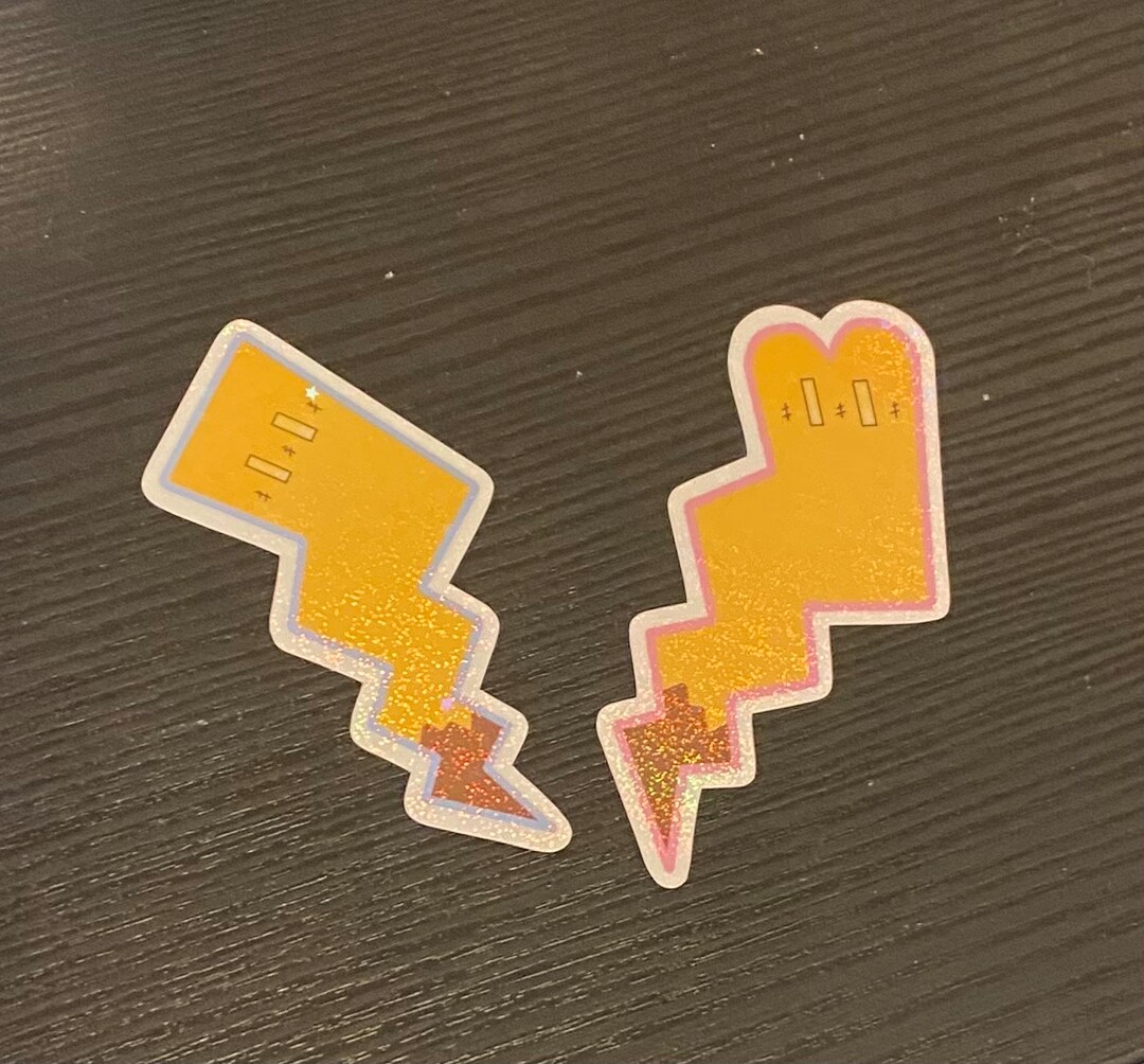 Pikachu Tail Stickers Trans Waterproof Glitter - Etsy