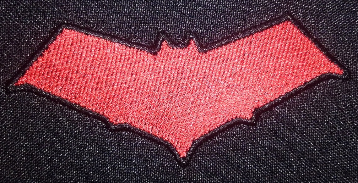 Red Bat Symbol Embroidered Patch - Etsy