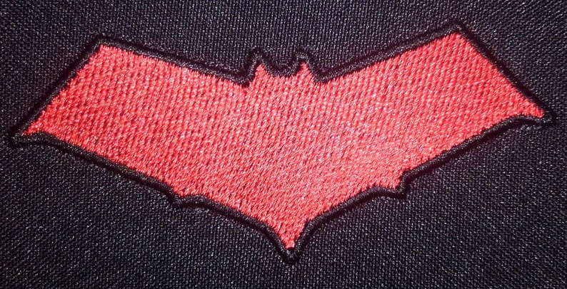 Red Bat Symbol Embroidered Patch - Etsy