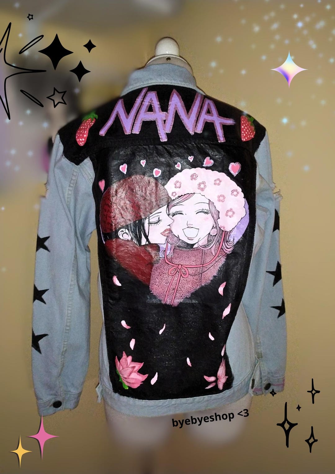 Denim Jacket Anime Nana & Hachi Handpainted and Custom Made - Etsy