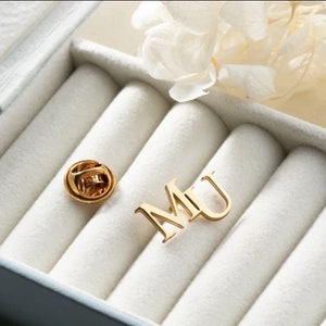Custom Initials Name Lapel Pin Letters Lapel Pin Custom Initials Brooch ...