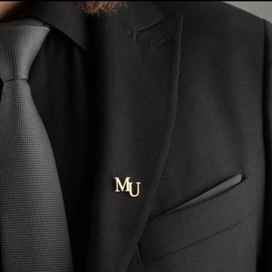 Custom Initials Name Lapel Pin Letters Lapel Pin Custom Initials Brooch ...