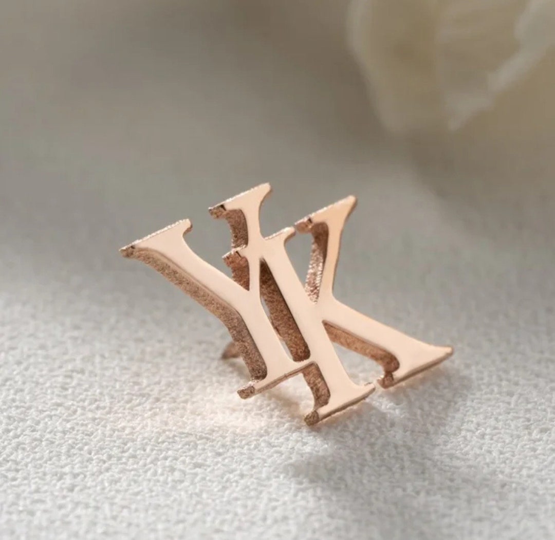 Custom Initials Name Lapel Pin Letters Lapel Pin Custom Initials Brooch ...