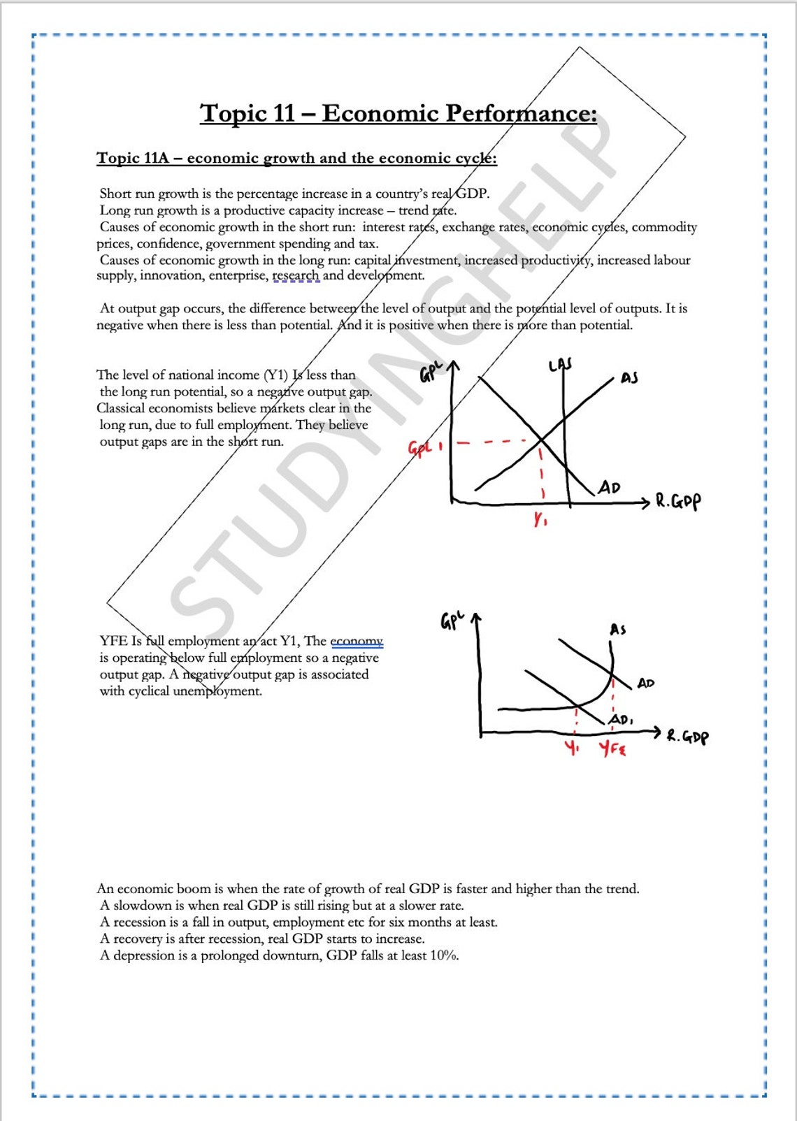 Revision Notes on Topics 9-14 of AQA A-level Economics - Macroeconomics ...