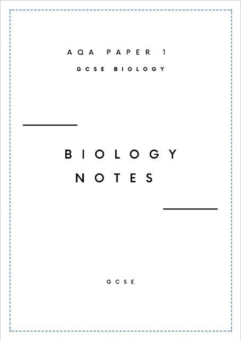 Revision Notes on AQA GCSE Biology Paper 1 - Covering Topics 1-4 - Etsy