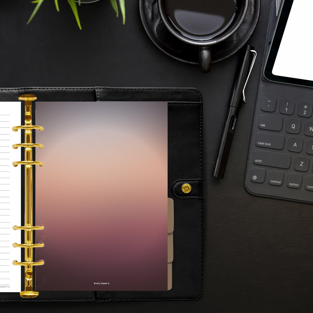 Dusk Gradient Planner Binder Dashboard - Etsy