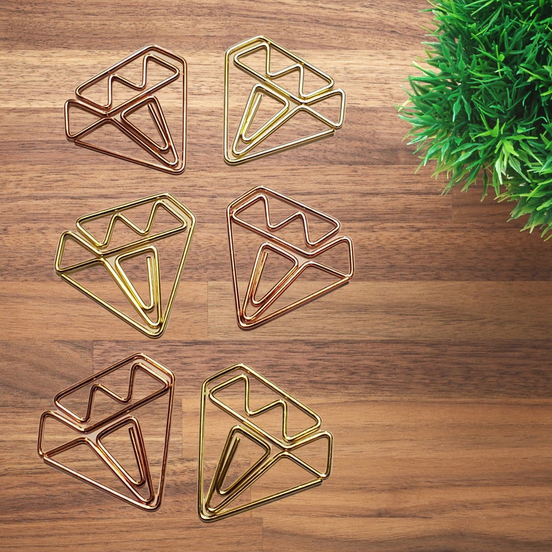 Gold and Rose Gold Diamond Paper Clips Cute - Etsy