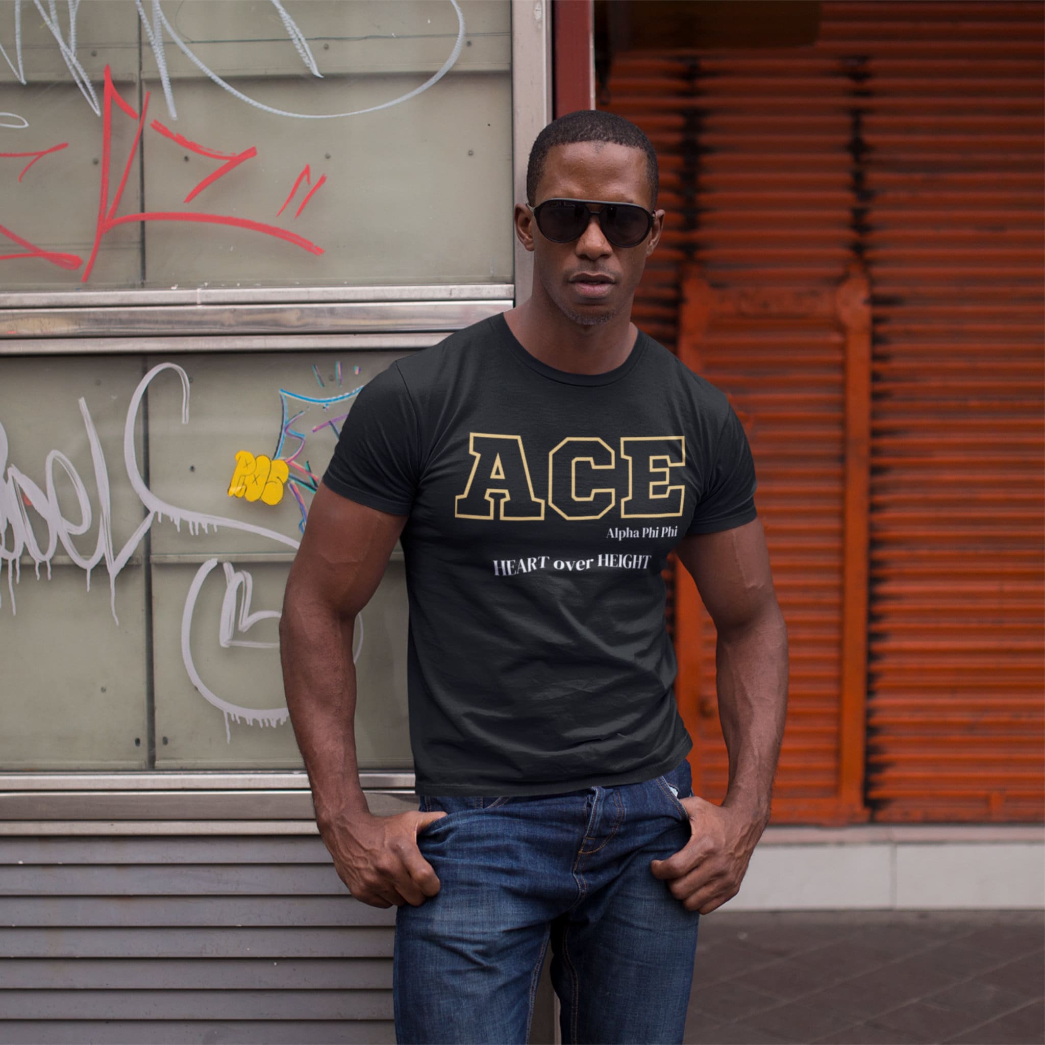 Black and Gold ACE T-shirt Fraternity Shirt Unisex Men - Etsy