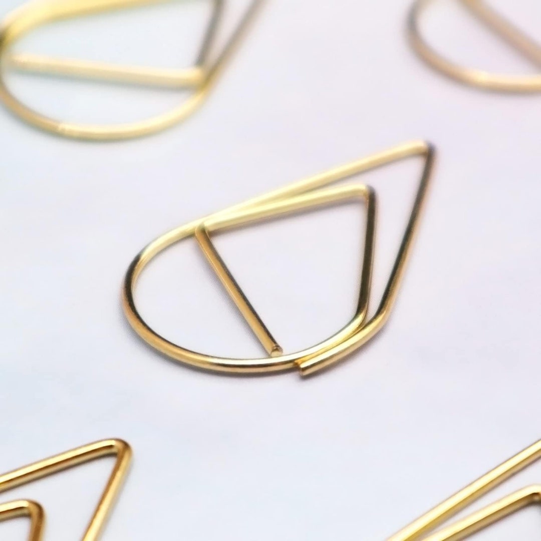 10 Gold Teardrop Paper Clips Cute - Etsy