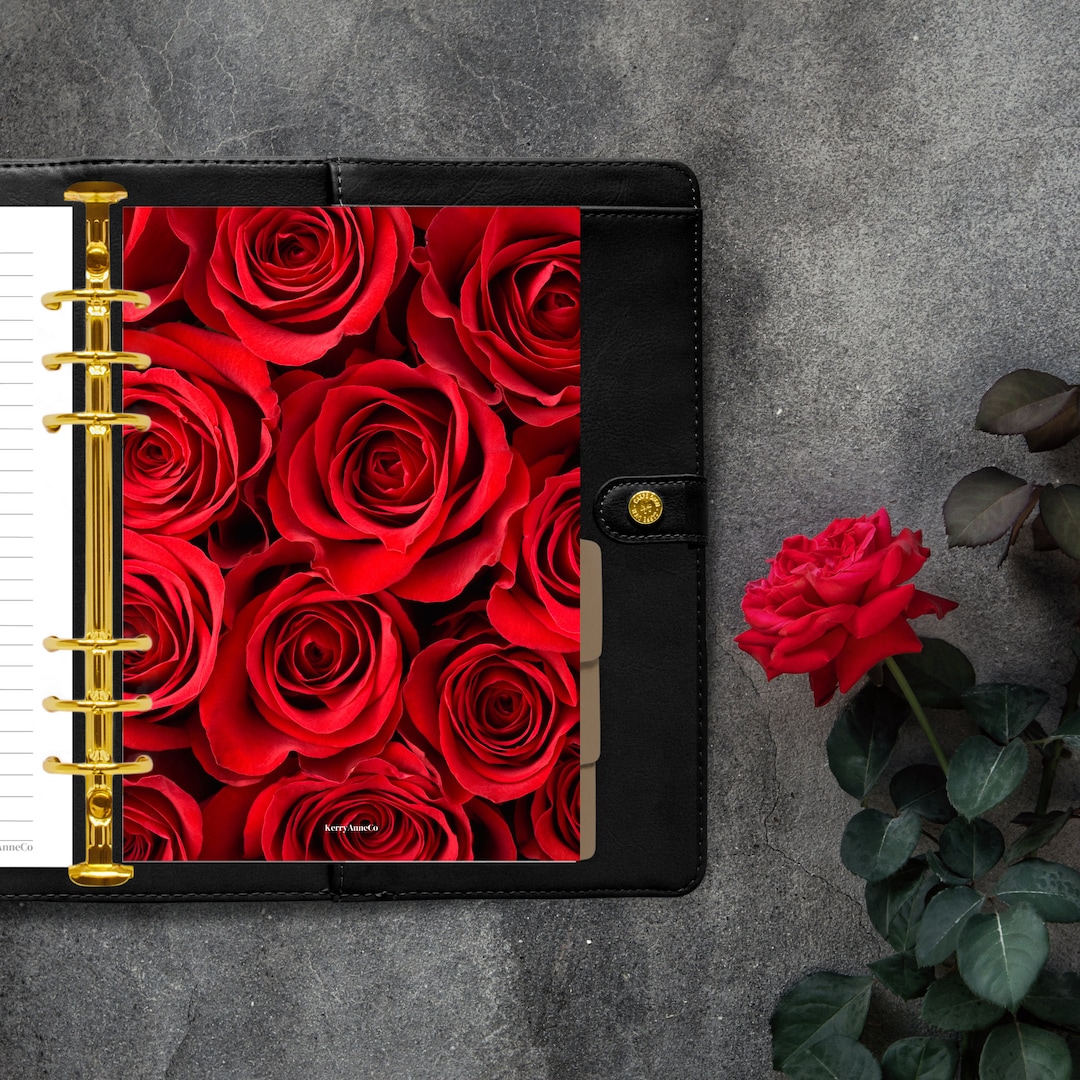 Beautiful Red Roses Planner Binder Dashboard - Etsy