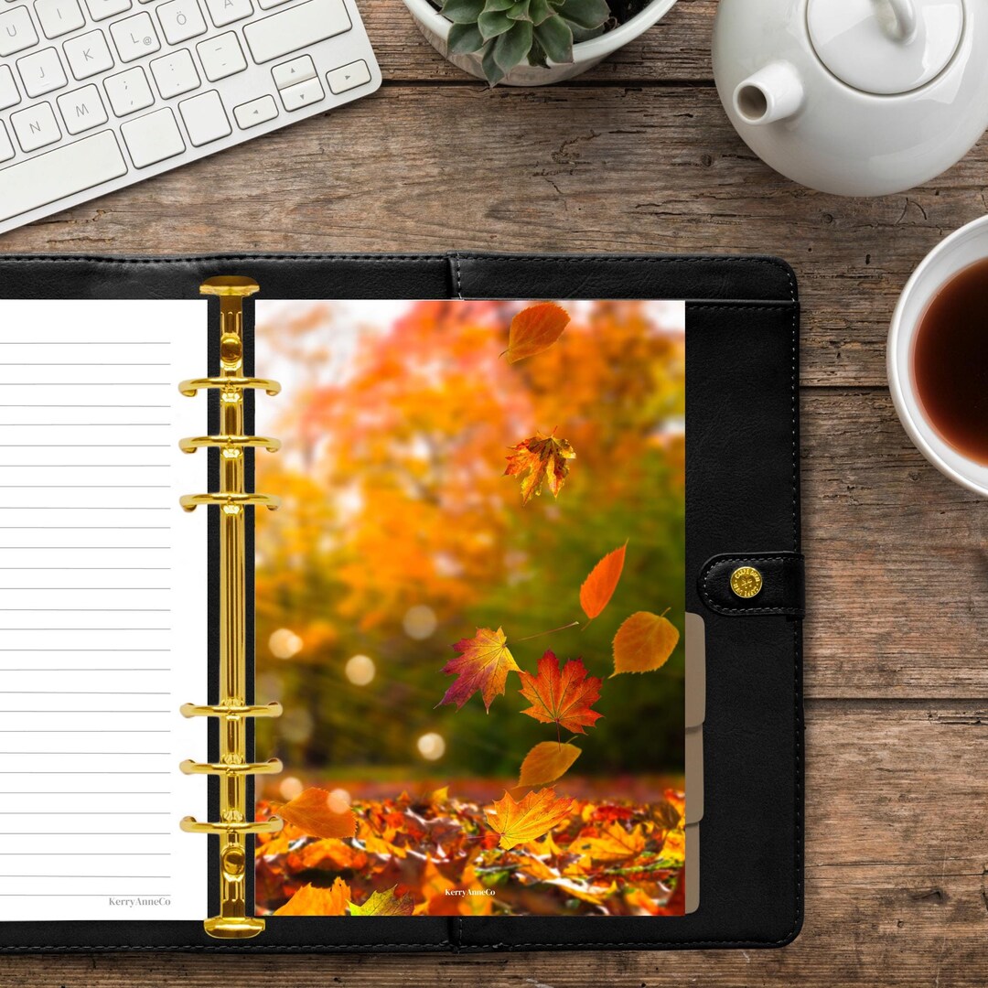Autumn Leaves Fall Planner Binder Dashboard - Etsy