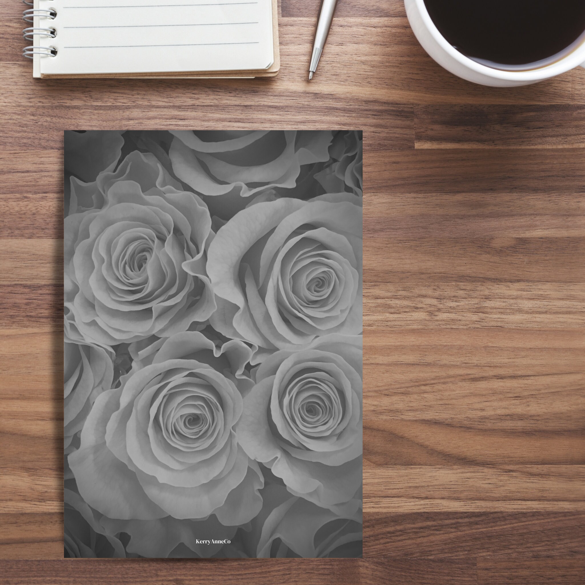Grayscale Roses Planner Binder Dashboard - Etsy