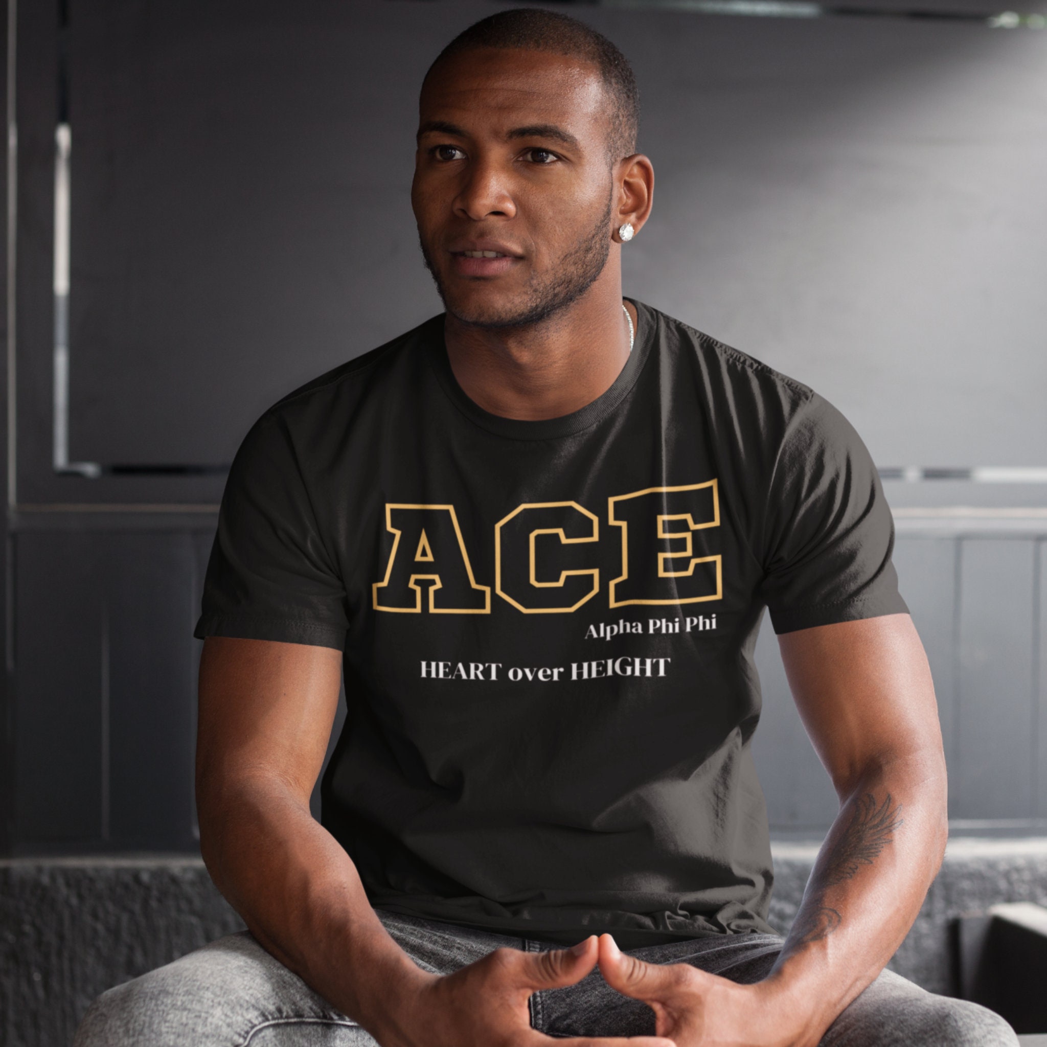 Black and Gold ACE T-shirt Fraternity Shirt Unisex Men - Etsy