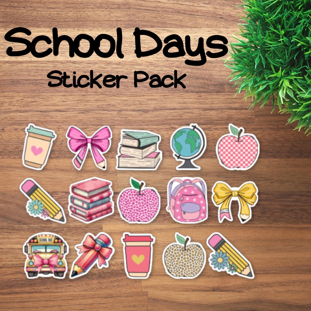School Days Die-cut Sticker Pack for Journals and Planners Perfect Gift ...