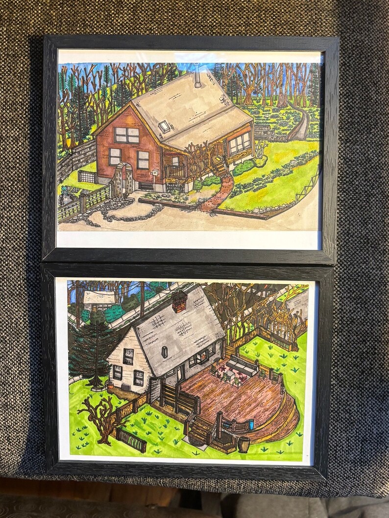 Isometric Perspective Customized House Drawing - Etsy