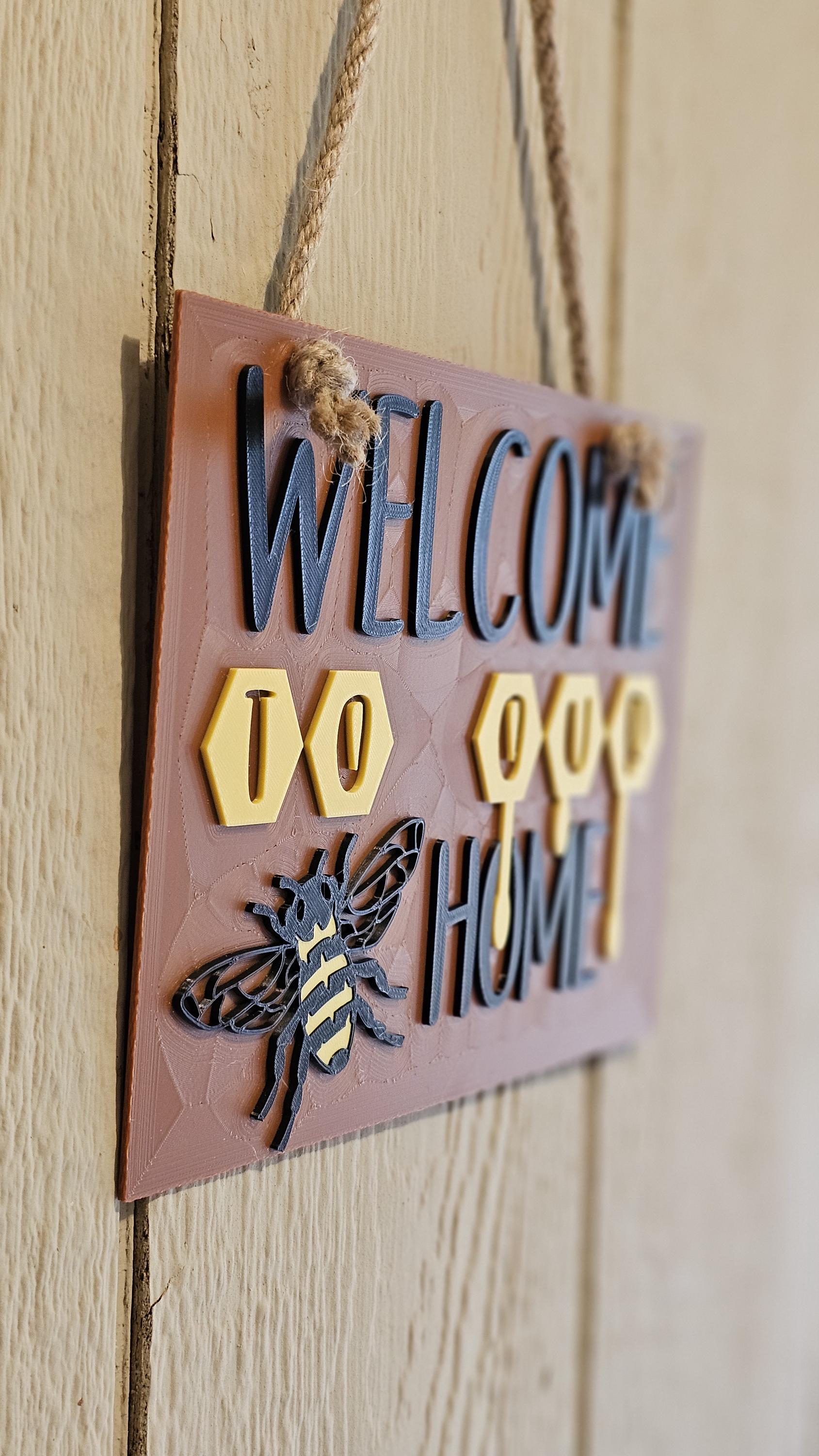 Bee-themed Welcome Sign - Rustic Handcrafted Home Decor - Etsy