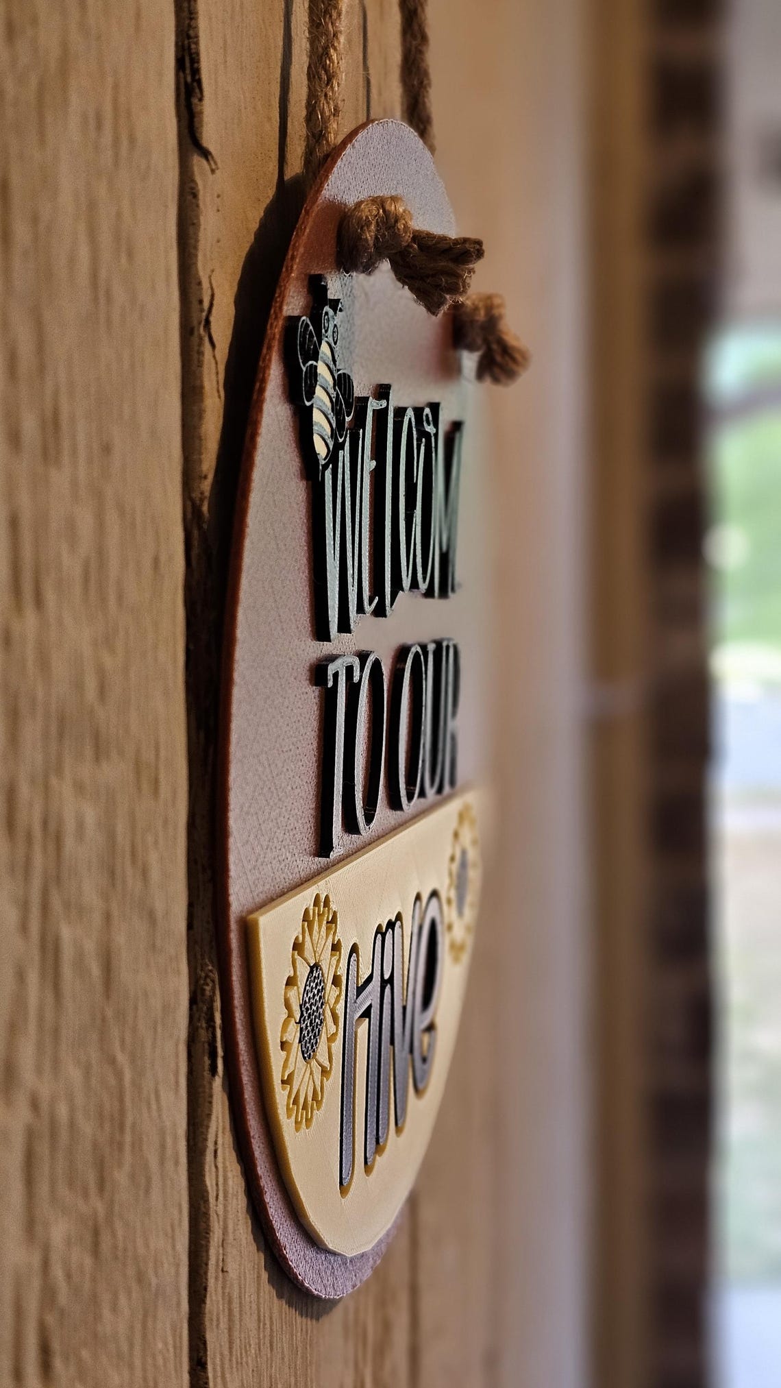 Bee-themed WELCOME to OUR HIVE Sign - Rustic Handcrafted Home Decor ...