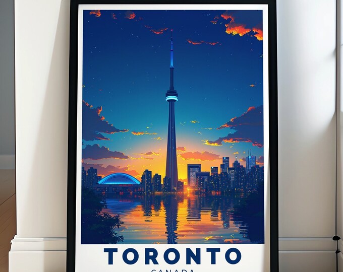 Toronto Travel Wall Art, Cn Tower Art Deco Travel Posters, Toronto Wall ...