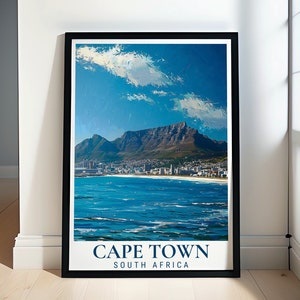 Cape Town Travel Print Table Mountain Posters and Prints Cape Town Art ...